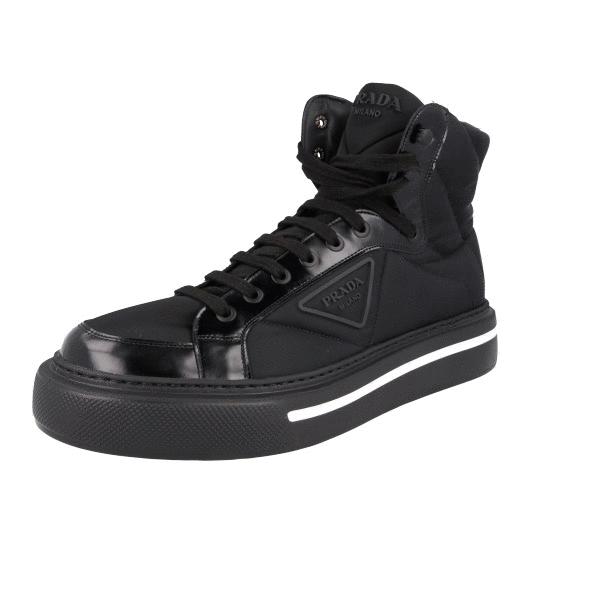 PRADA MACRO HIGH-TOP SNEAKERS SHOES 2TG183 BLACK NEW US 13 PRADA MACRO HIGH-TOP SNEAKERS SHOES 2TG183 BLACK NEW US 13